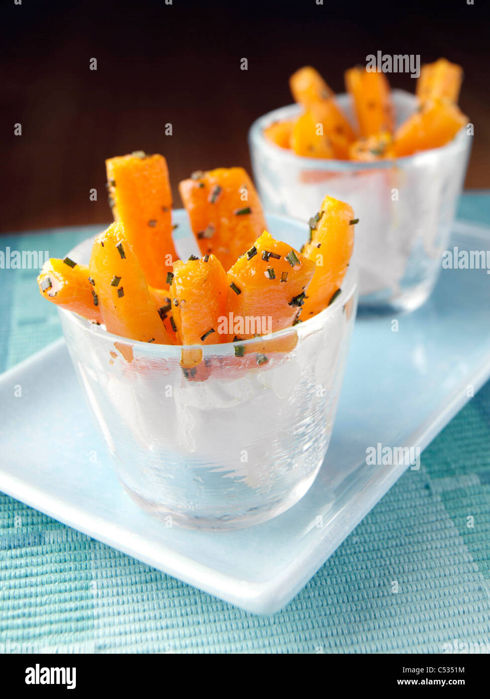 American carrot fries vegetarian side order Stock Photo - Alamy