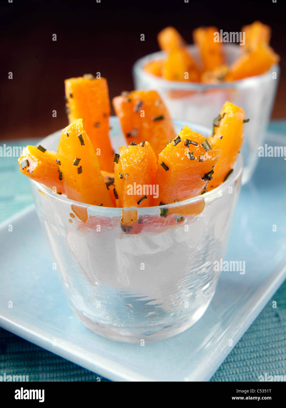 American carrot fries vegetarian side order Stock Photo - Alamy