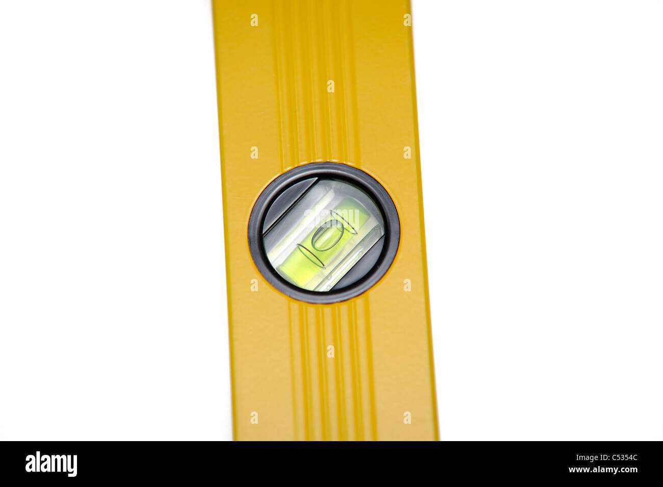 yellow builders spirit level england uk Stock Photo - Alamy