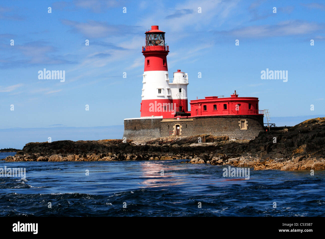 Longstone lighthouse on the Farne Islands in Northumberland, England ...