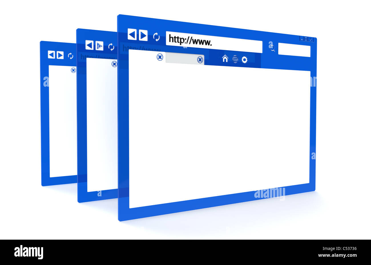 Blue and Transparent Browser windows Stock Photo - Alamy