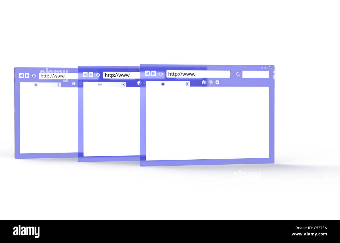 Abstract Blue and Transparent Browser windows Stock Photo - Alamy