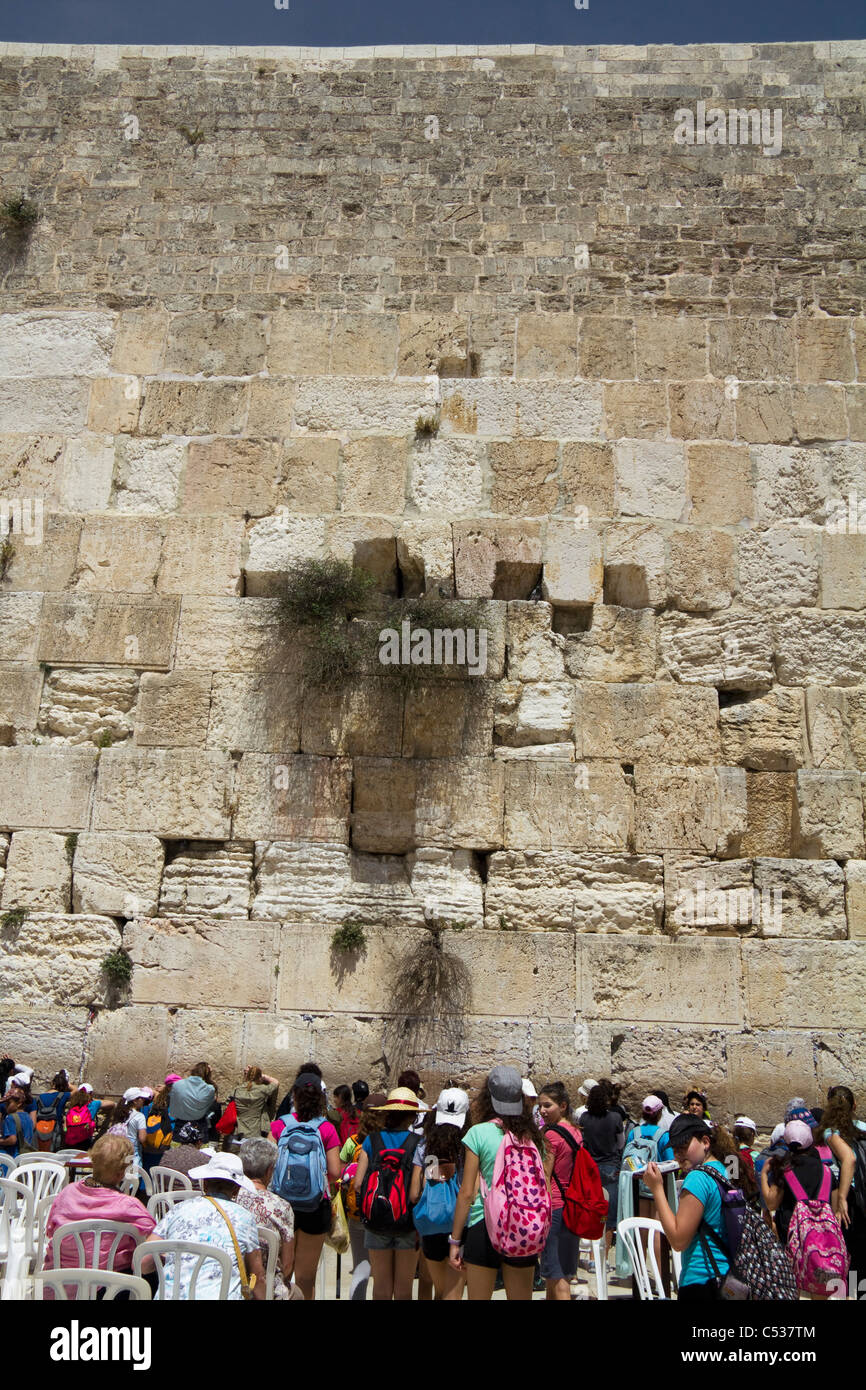 Women's section at the Wailing Wall, Old City Jerusalem Israel Stock ...