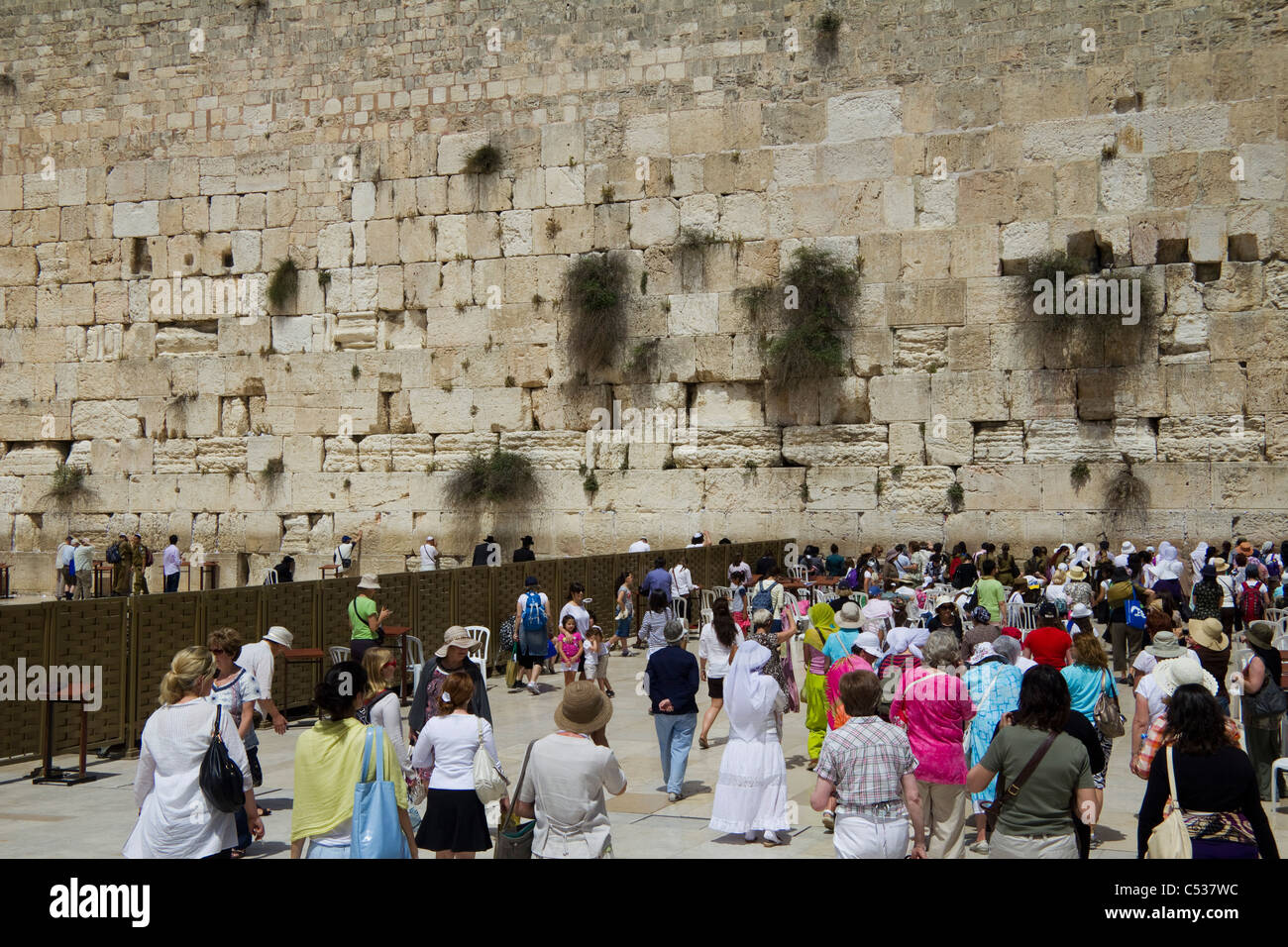 Women's section at the Wailing Wall, Old City Jerusalem Israel Stock ...