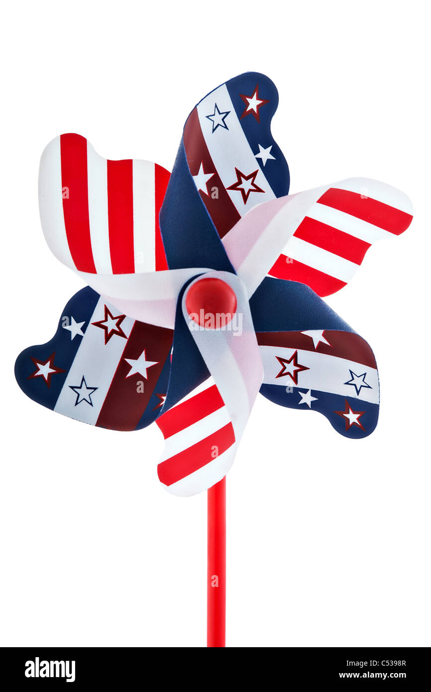 A red, white and blue pinwheel Stock Photo - Alamy