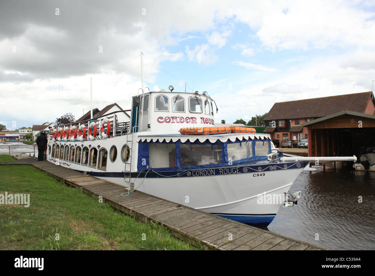 Cordon Rouge, leisure boat moored at Wroxham, Norfolk Broads, UK Stock ...