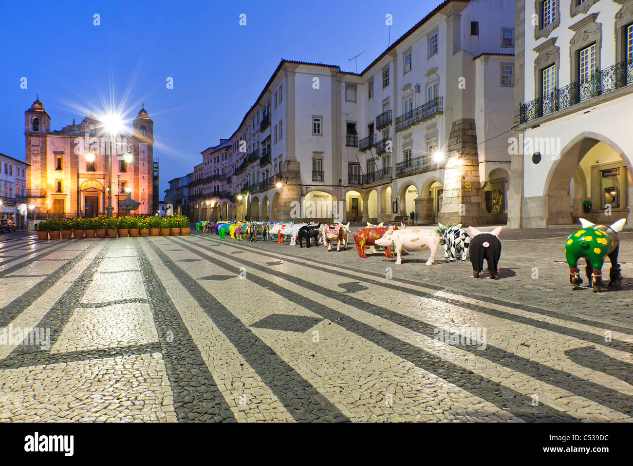 Pig Parade in Giraldo Square, Evora, Portugal, Europe Stock Photo - Alamy