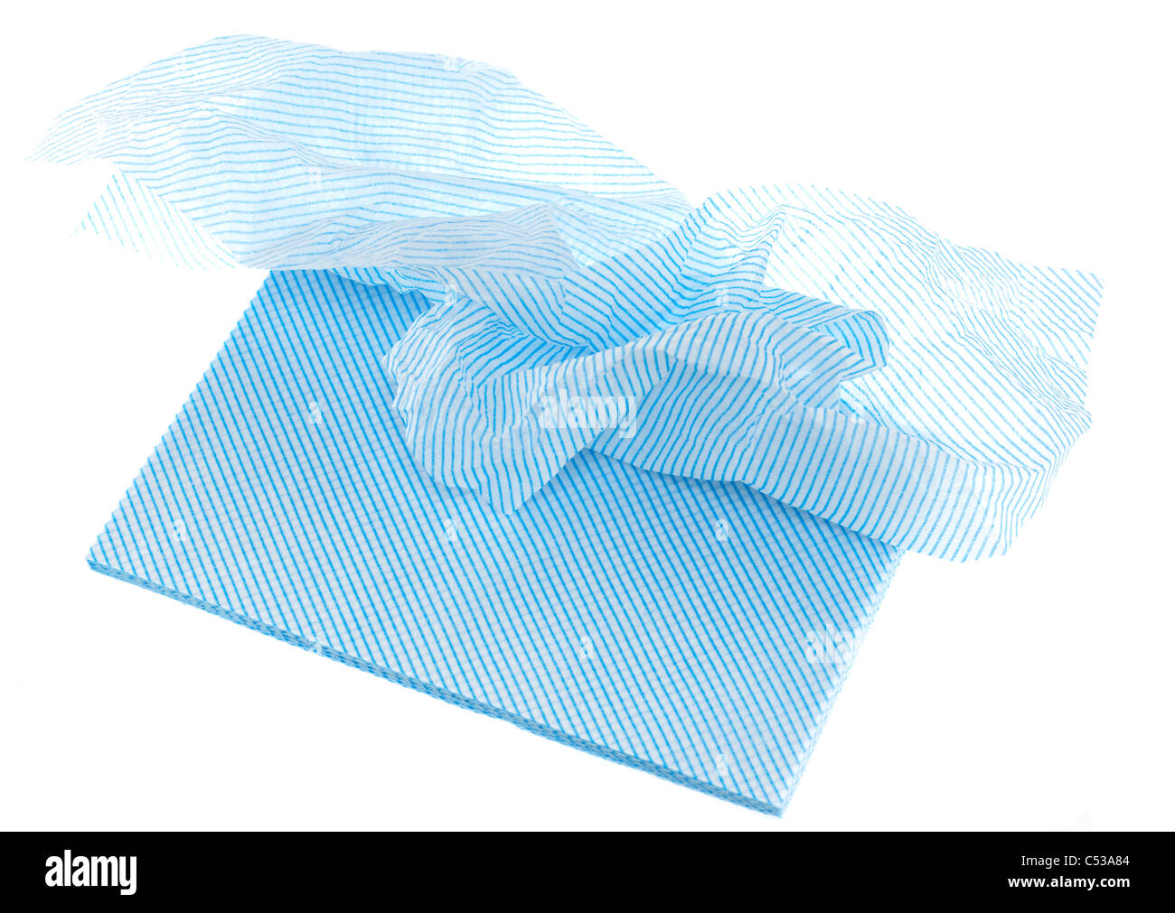 Pile of blue all purpose paper cloths Stock Photo - Alamy