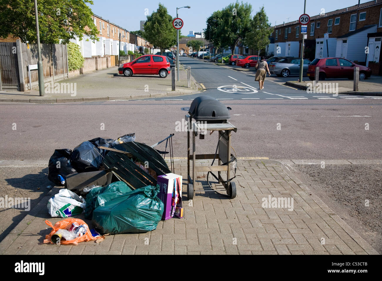Fly Tipping in residential area Stock Photo - Alamy