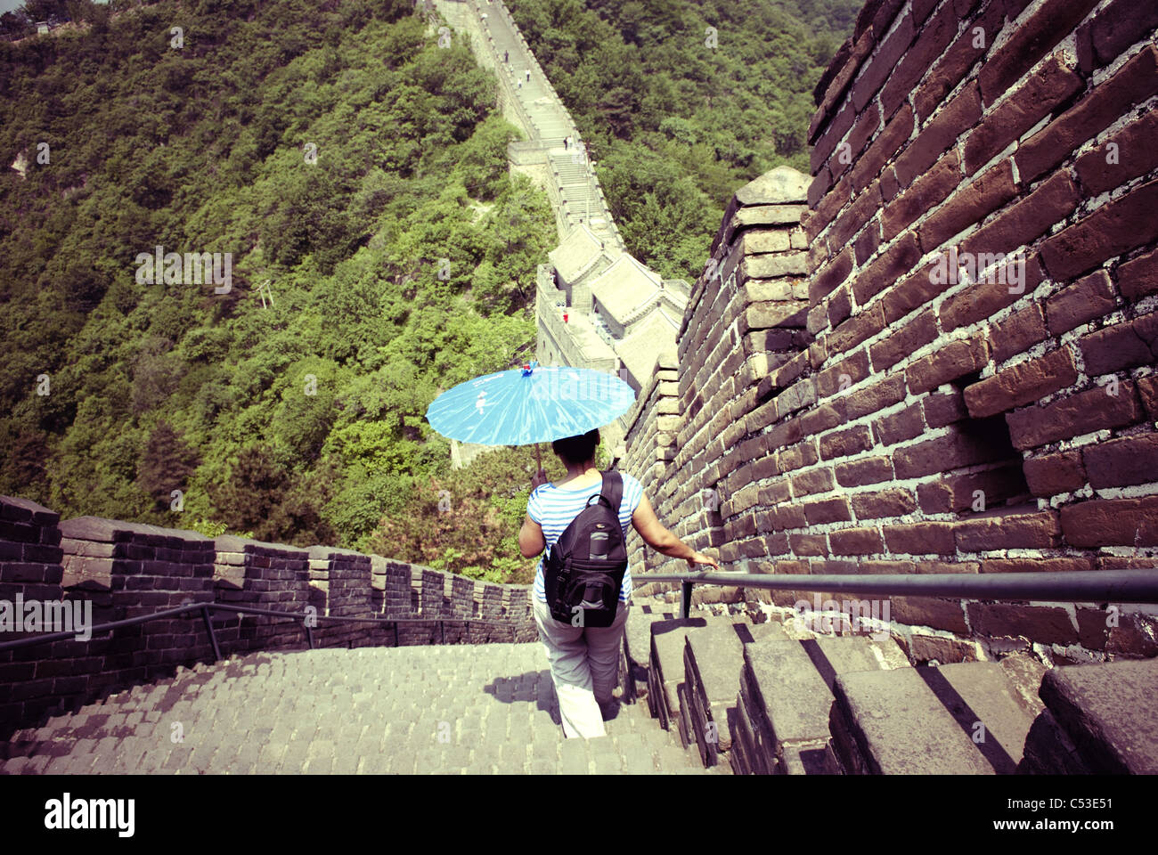 VISITING THE GREAT WALL OF CHINA Stock Photo - Alamy