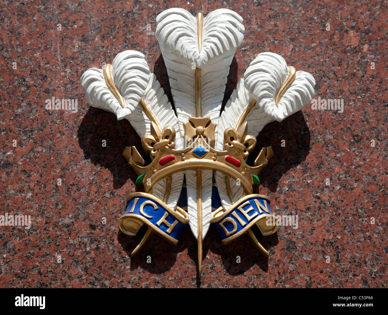 Prince of Wales's feathers and motto Ich Dien (I Serve) on Bentley ...
