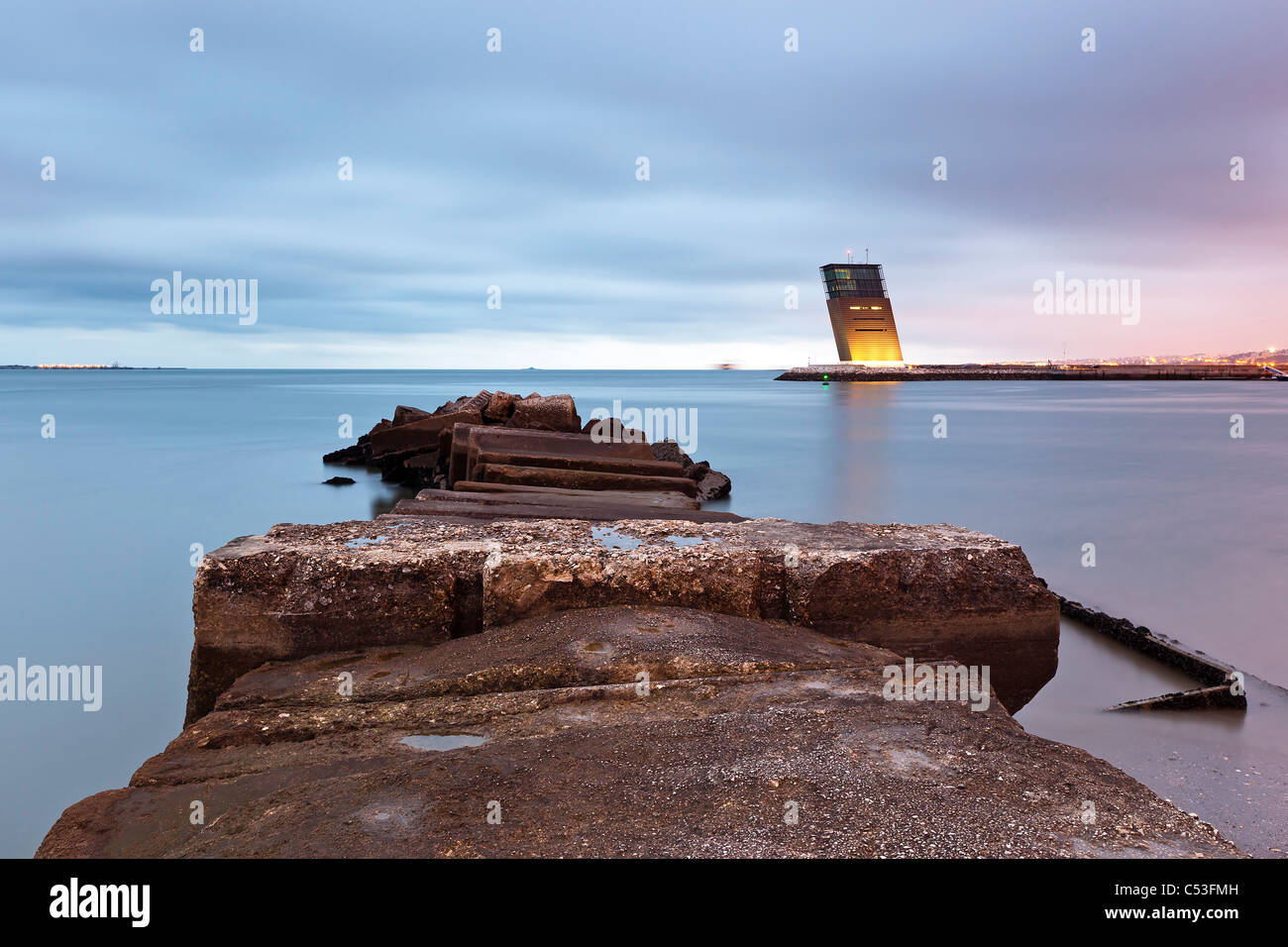 Maritime Traffic Control Tower, Oeiras, Lisbon, Portugal, Europe Stock ...