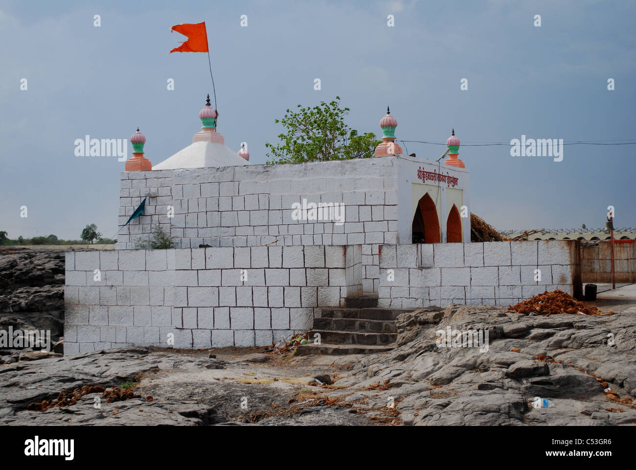 malganga temple in river side Stock Photo - Alamy