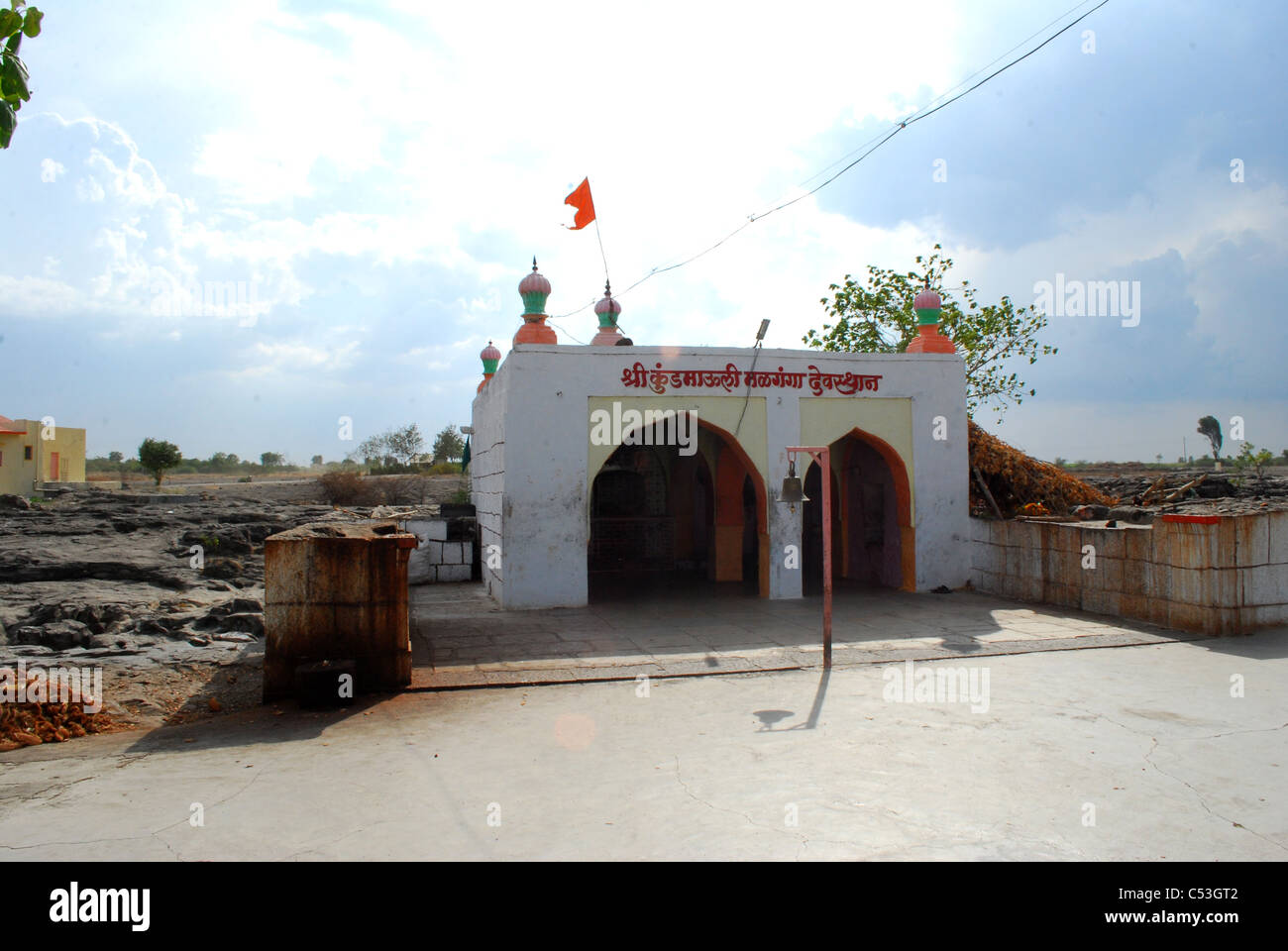malganga temple in river side Stock Photo - Alamy