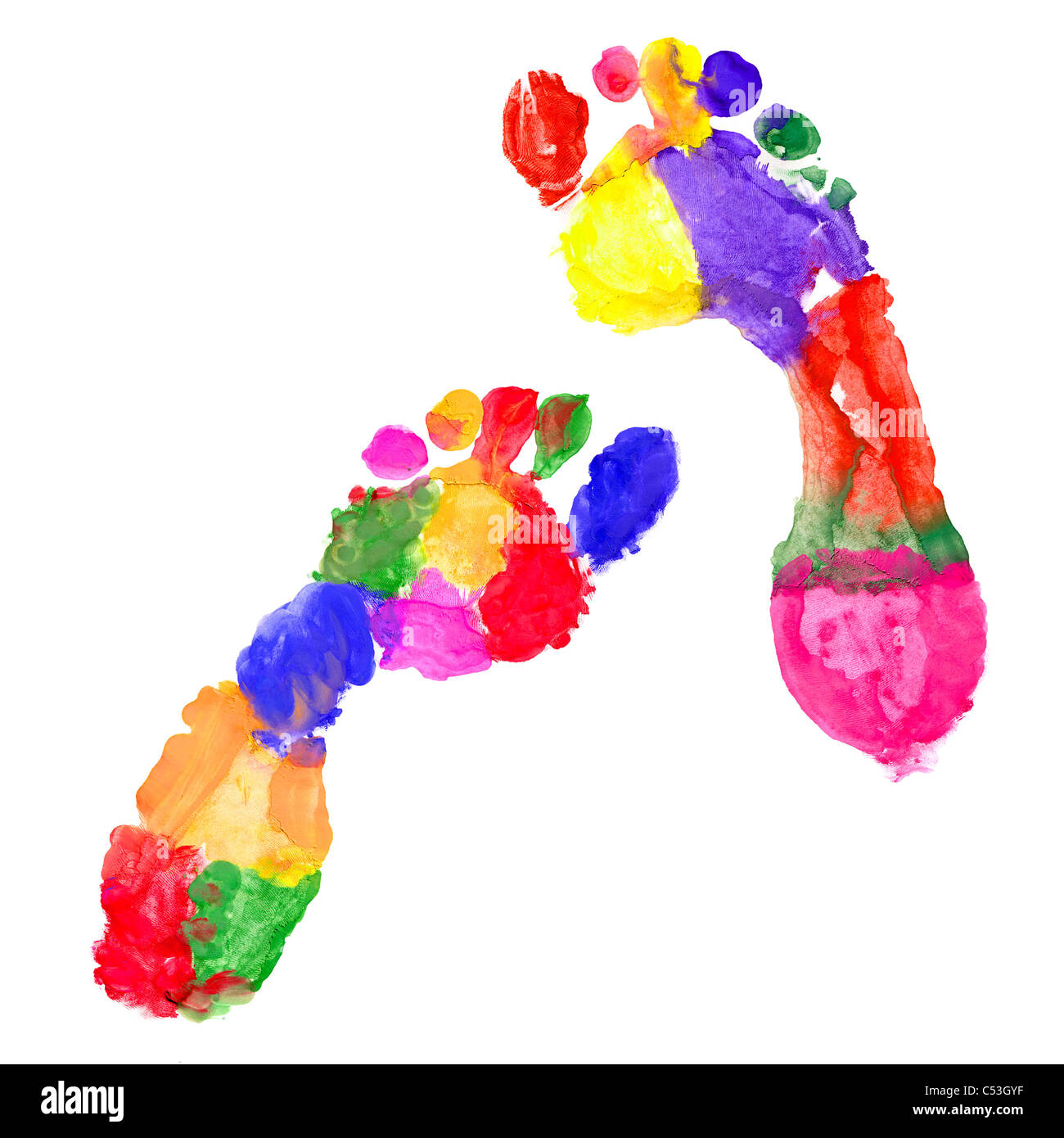 Colorful Footprints Background