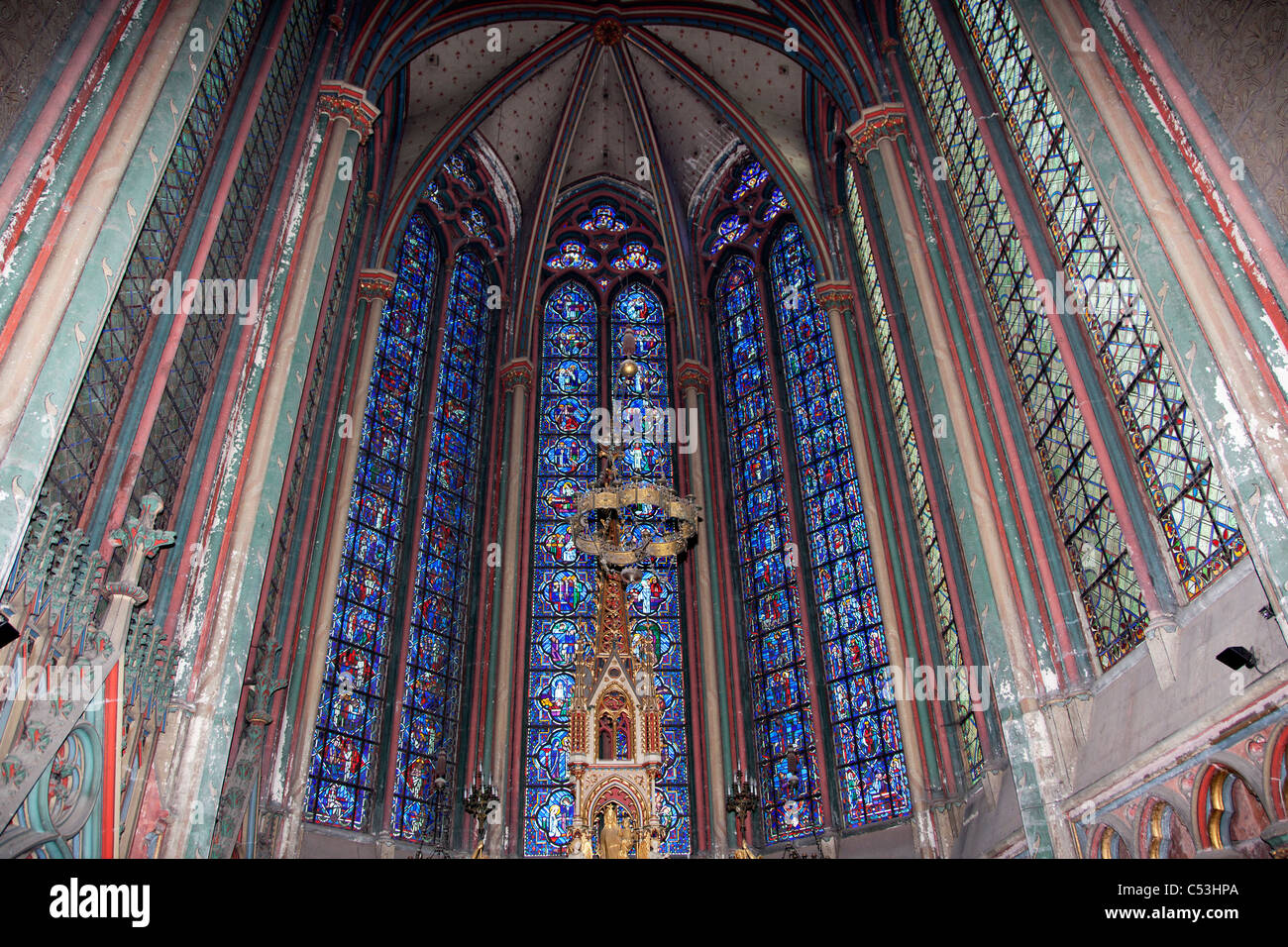France Amiens Cathedral Nave Stained Glass Window Stock Photo - Alamy