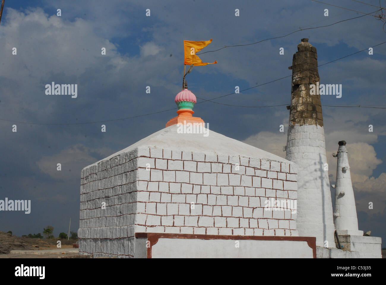 malganga temple in river side Stock Photo - Alamy