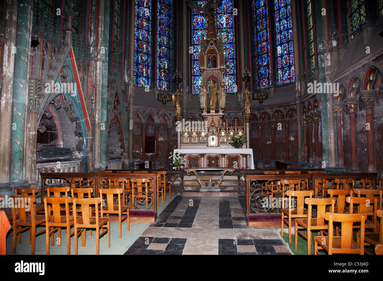 France Amiens Cathedral Nave Stained Glass Window Stock Photo - Alamy