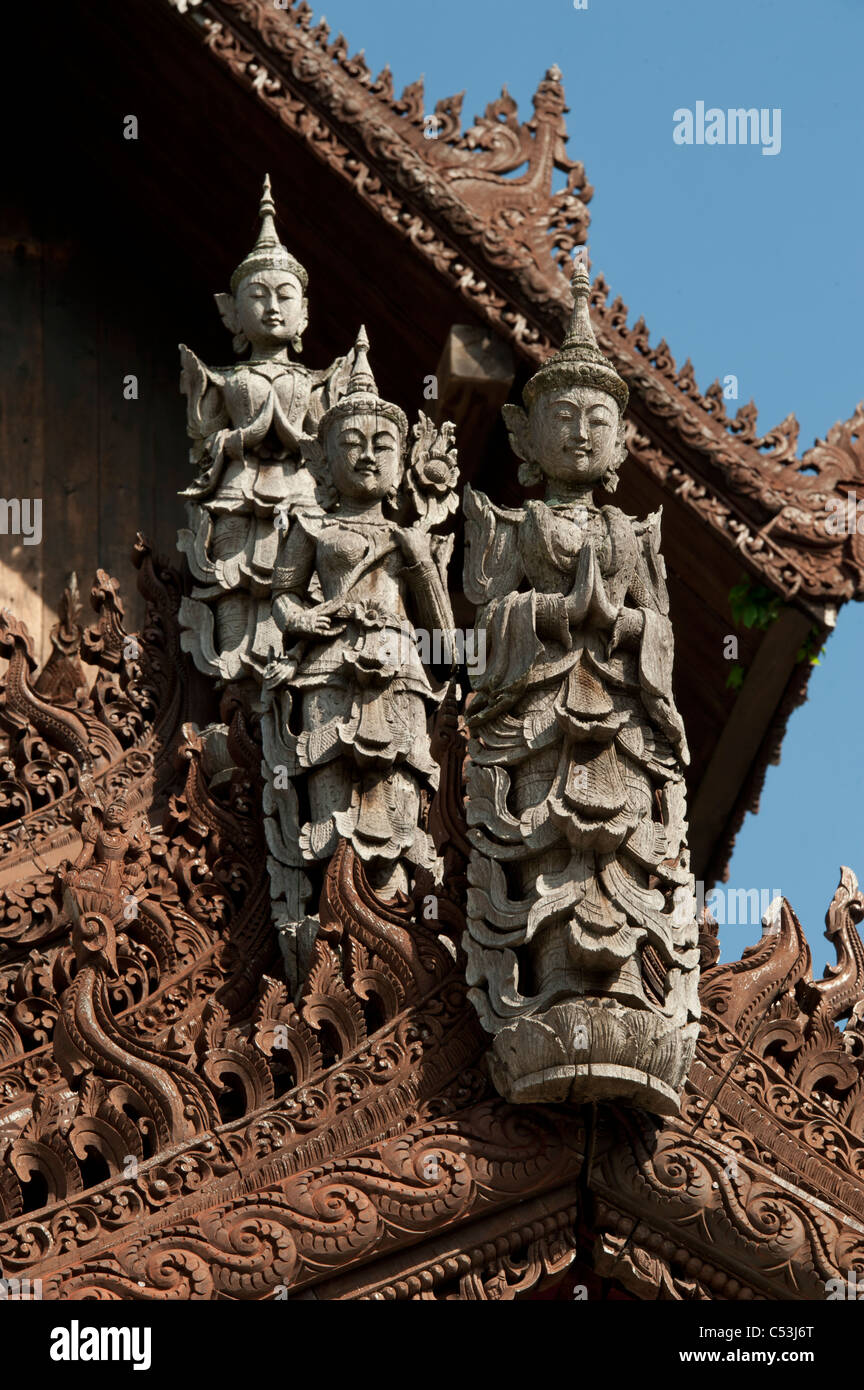 Apsara statues on the top of Mandarin Oriental Dhara Dhevi, Chiang Mai ...
