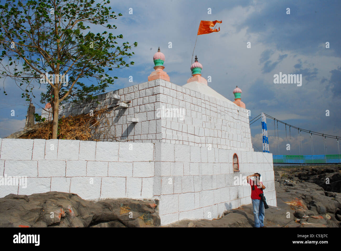 malganga temple in river side Stock Photo - Alamy
