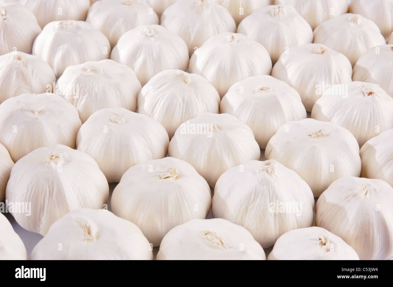 Background with lots of garlic bulbs Stock Photo - Alamy