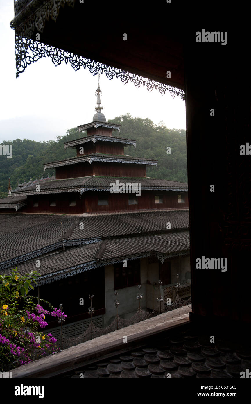 Temple viewed from a window, Thailand Stock Photo - Alamy