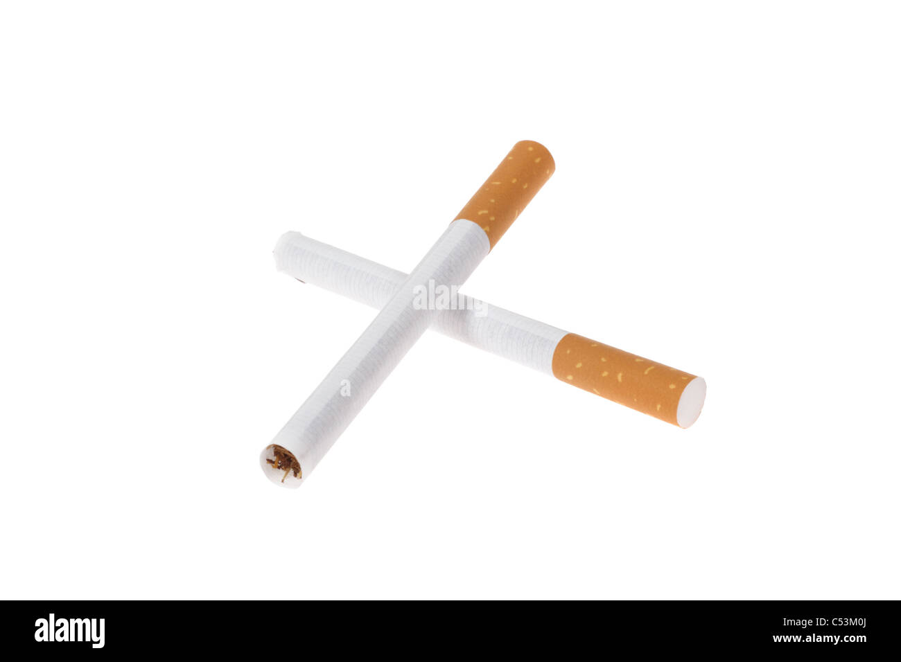 two cigarette, photo on the white background Stock Photo - Alamy