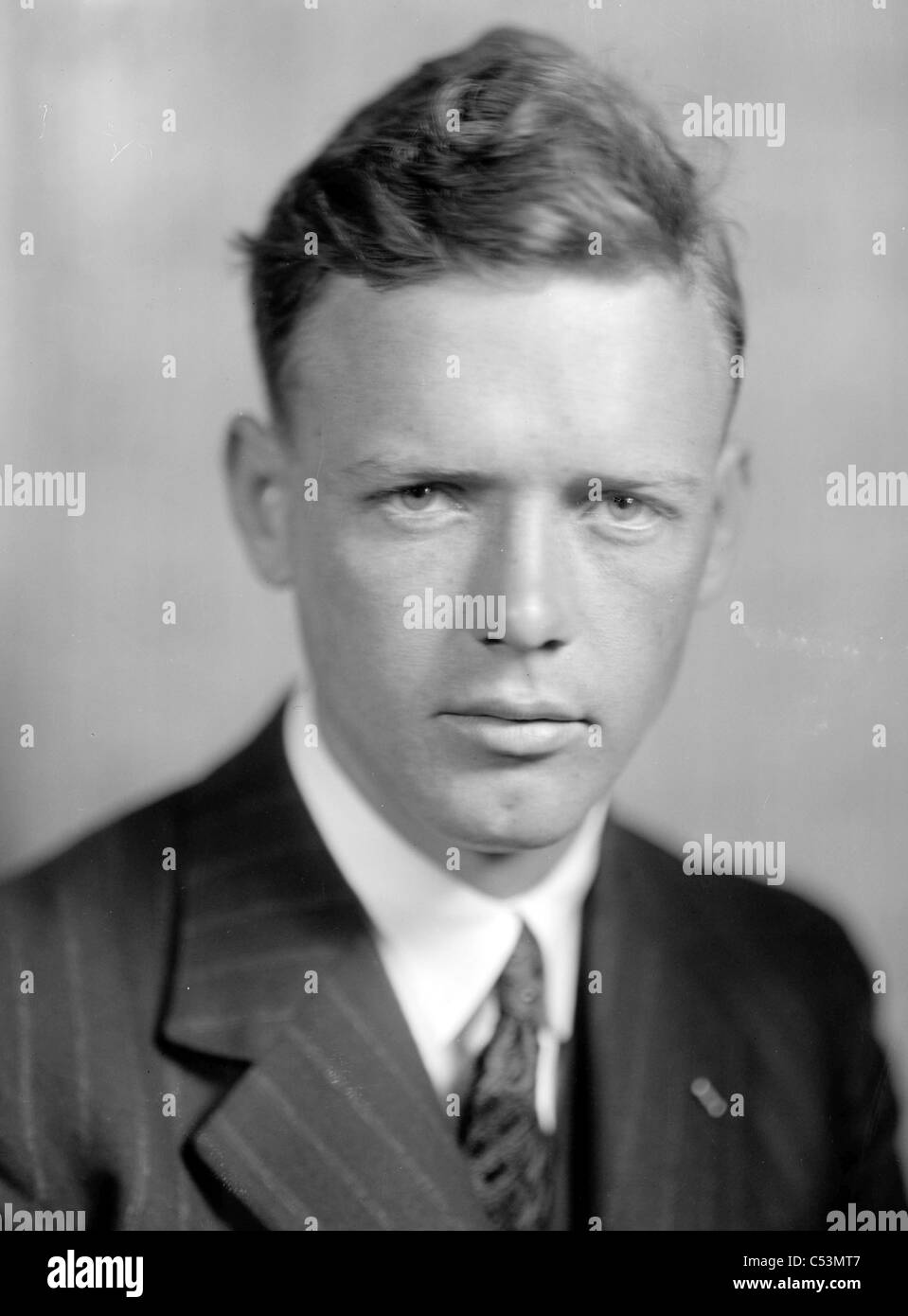 CHARLES LINDBERGH (1902-1974) American pioneer aviator about 1927 Stock ...