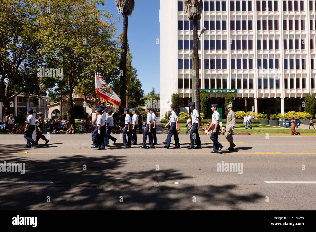 SAN JOSE, CA, USA - JULY 4: 4th of July Rose, White and Blue Parade ...