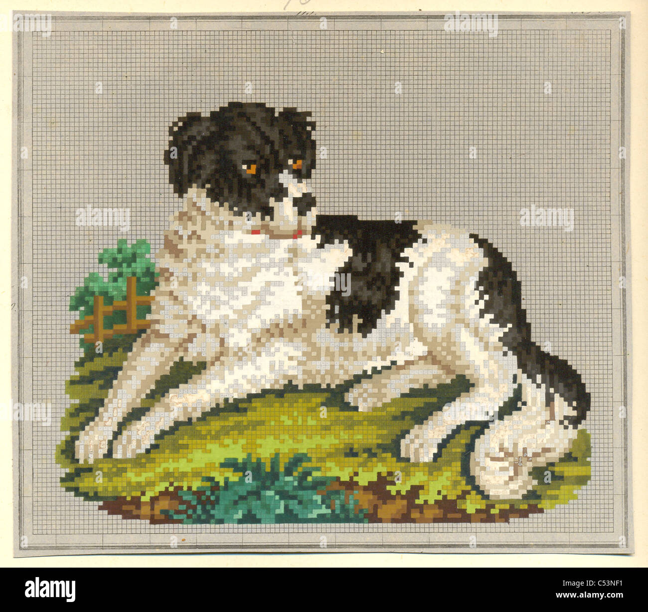 Handcoloured pattern for Berlin wool work Stock Photo - Alamy