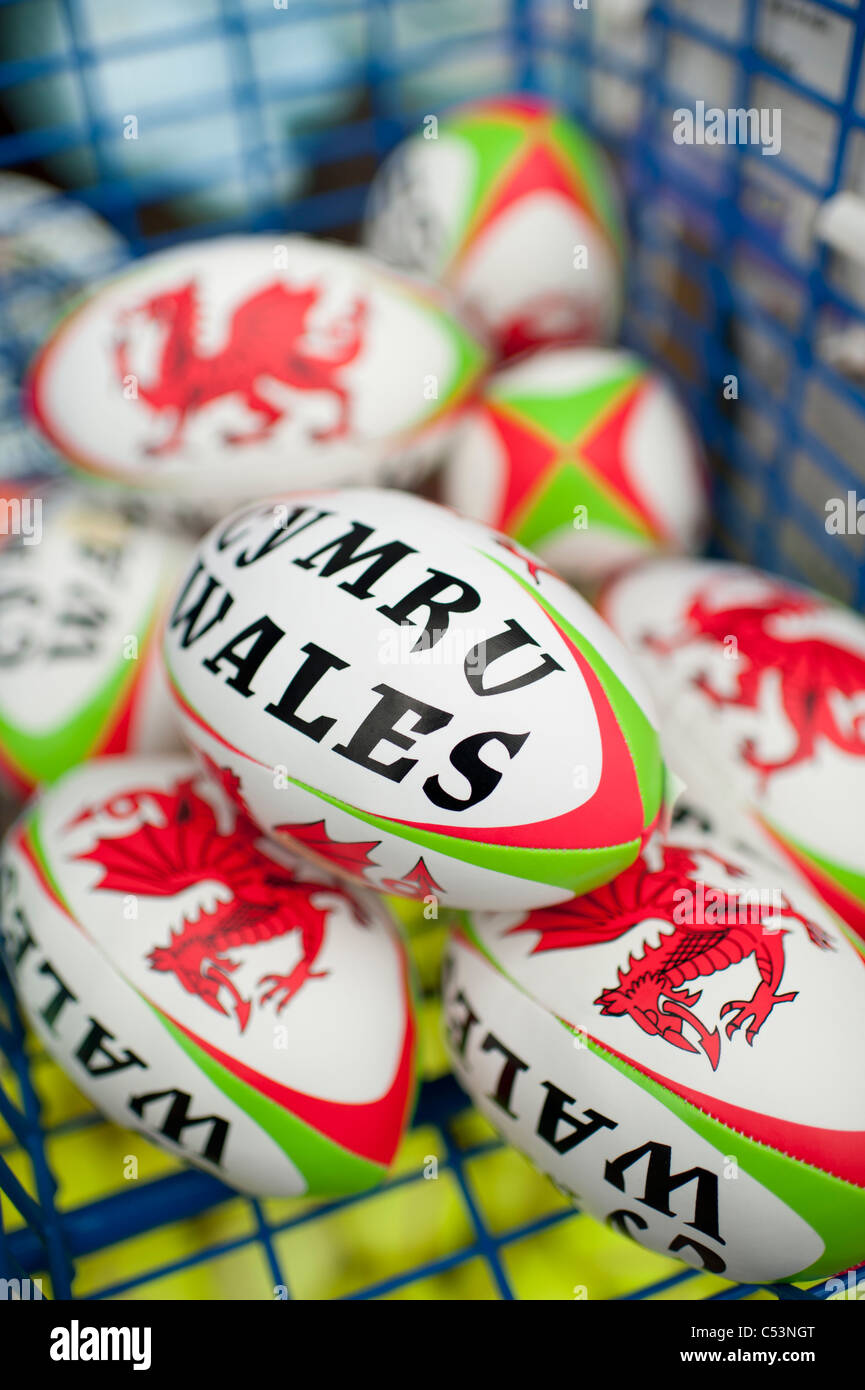 cymru wales welsh souvenir rugby balls Stock Photo - Alamy