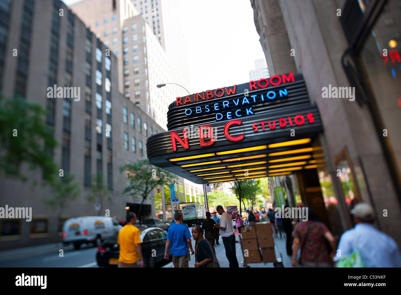 The entrance to the NBC studios, Rainbow Room and Top of the Rock at 30 ...