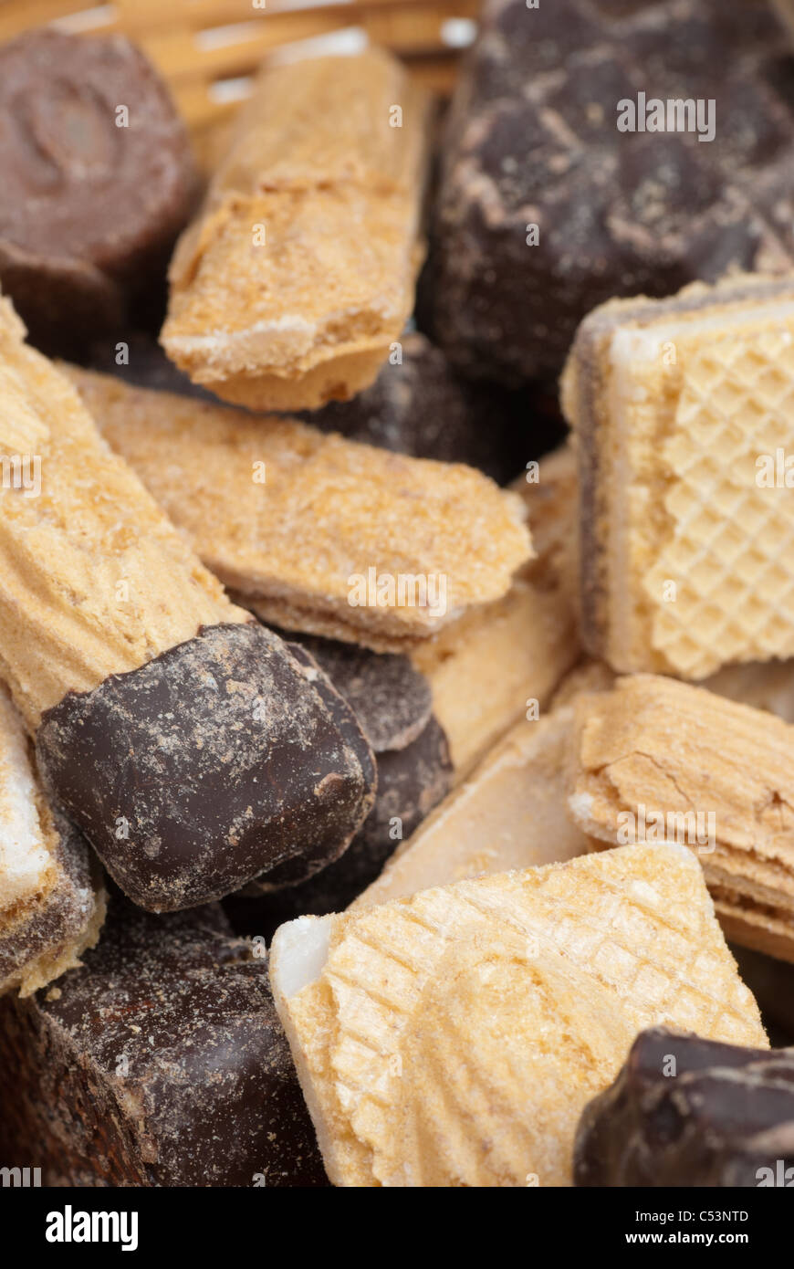 Full frame take of assorted wafer candy Stock Photo - Alamy