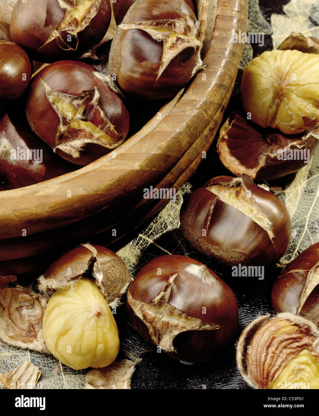 Roasted edible chestnuts in hi-res stock photography and images - Alamy
