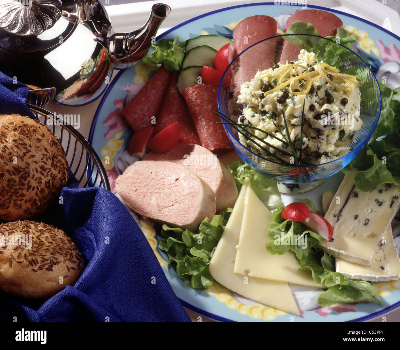 Breakfast plate with lemon - pepper - butter Stock Photo - Alamy