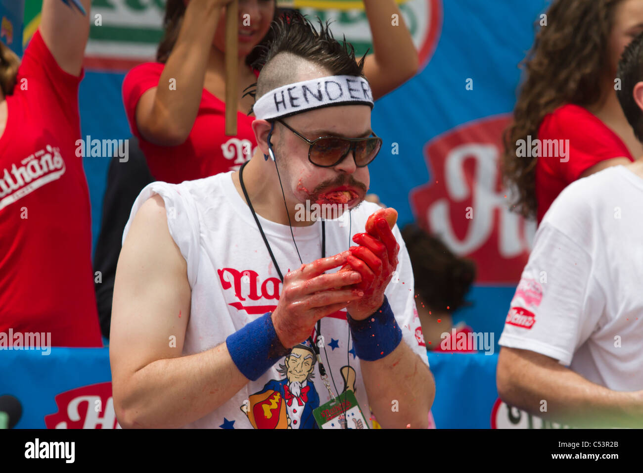 Runner-up Patrick Bertoletti competing in the 2011 Nathan's Famous ...