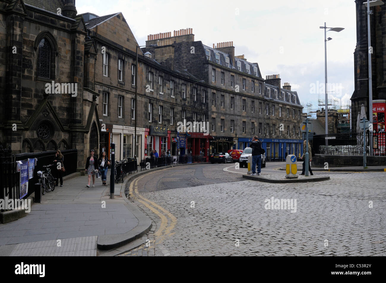 Johnston Terrace Outside The Edinburgh Festival Hub Building Stock ...