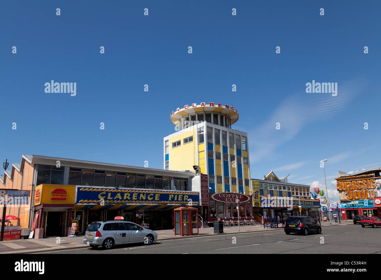 Clarence Pier amusement centre entrance at Southsea Stock Photo - Alamy