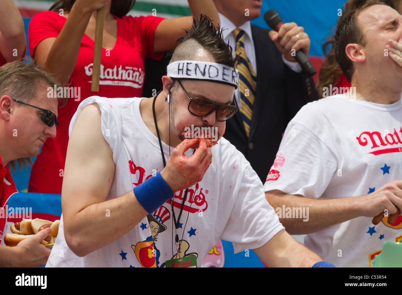 Runner-up Patrick Bertoletti competing in the 2011 Nathan's Famous ...