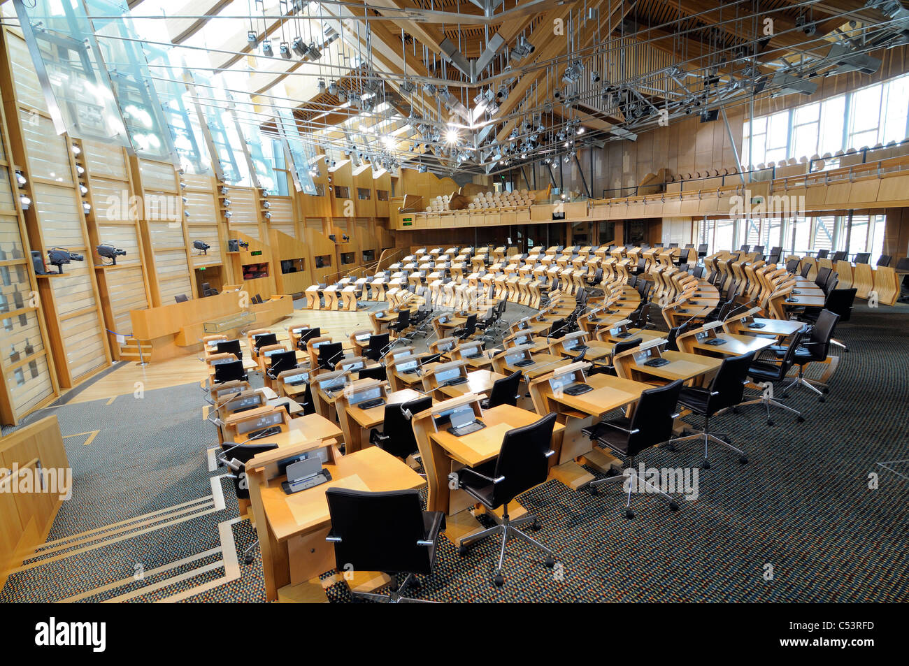 Scottish parliament debating chamber hi-res stock photography and ...