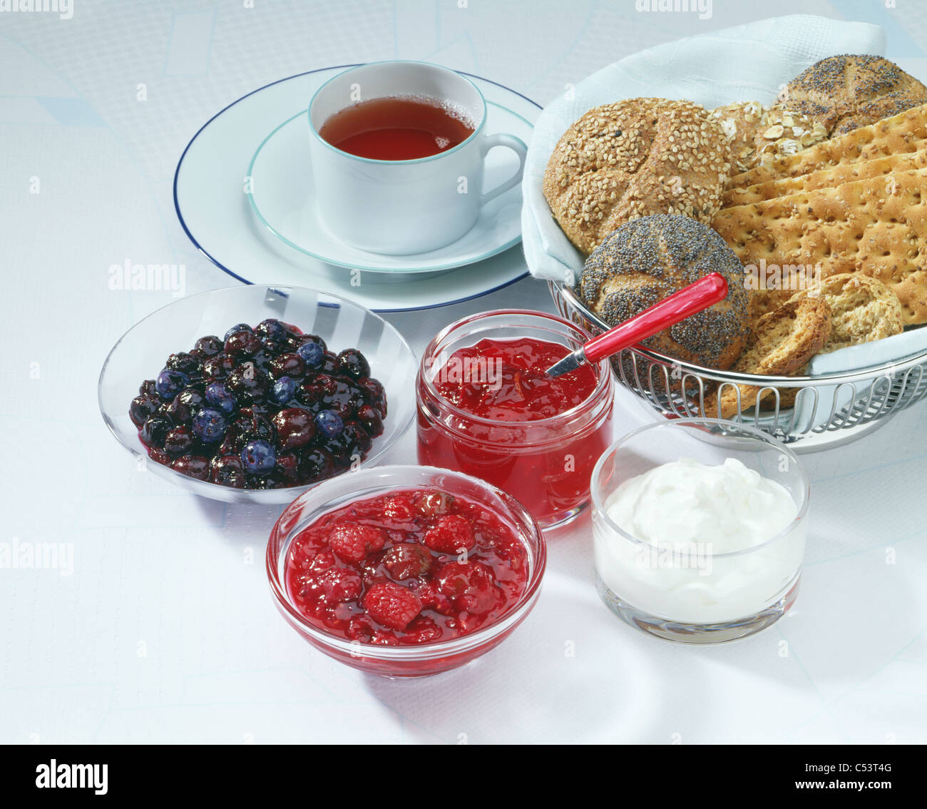 Three different breakfast jams hi-res stock photography and images - Alamy