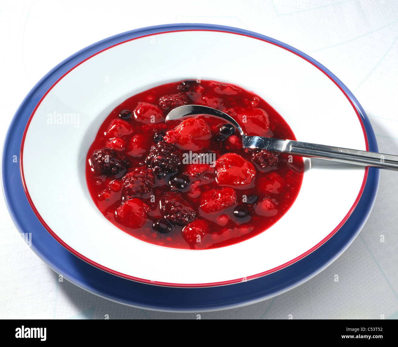 Red fruit jelly of summer fruits Stock Photo - Alamy