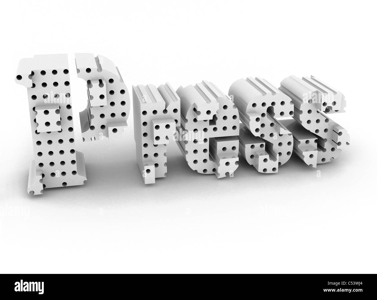 Press on white background Stock Photo - Alamy