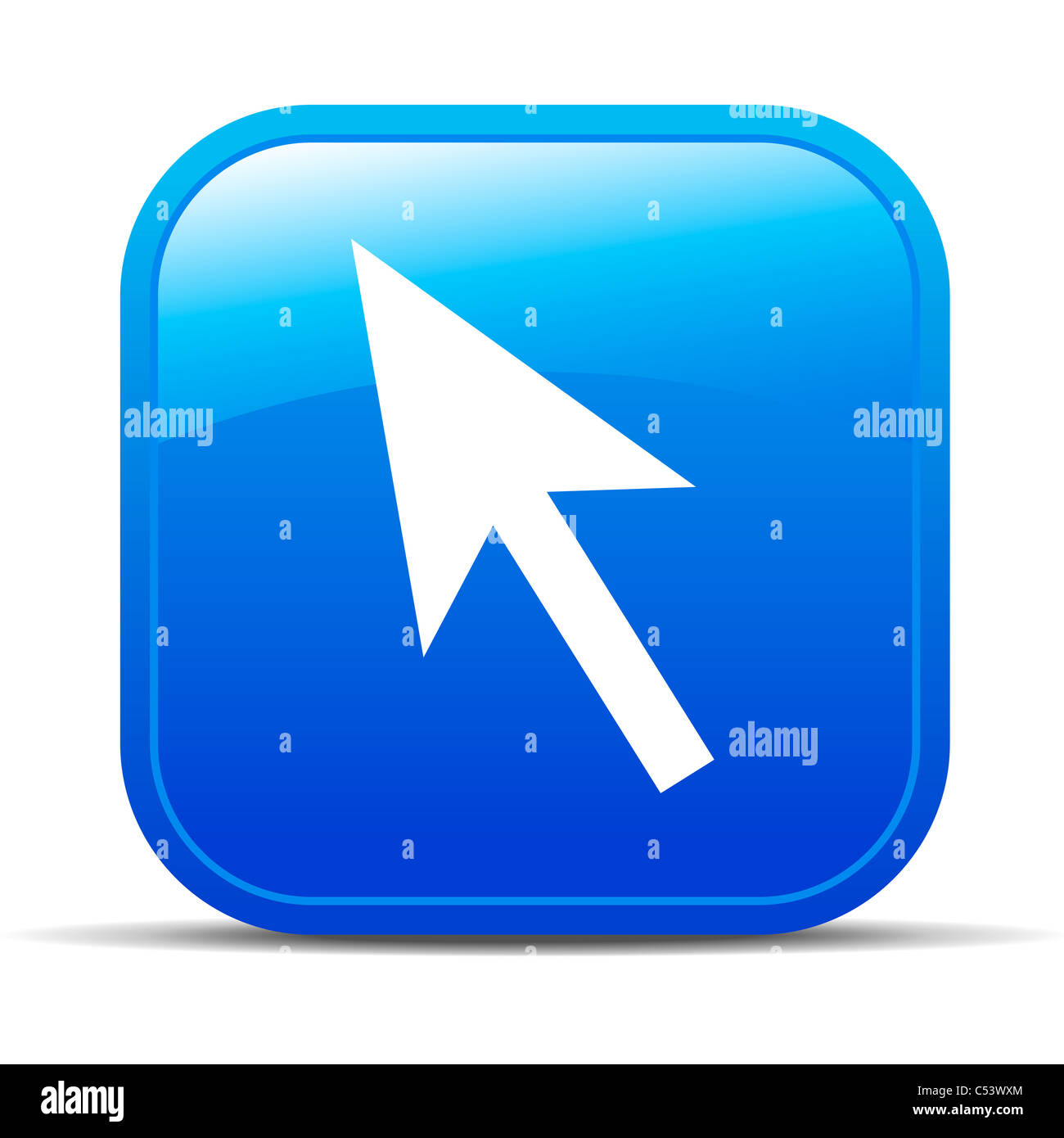 Pointer Internet button Icon Stock Photo - Alamy