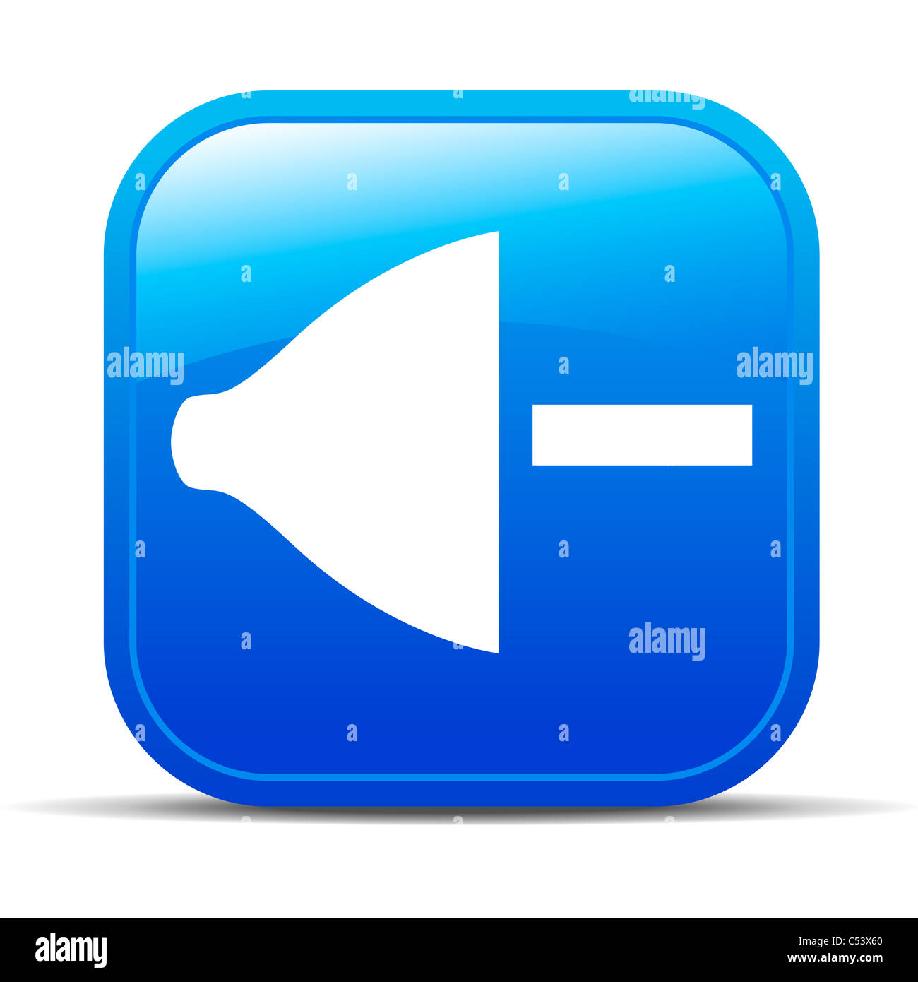 Volume Minus Internet button Icon Stock Photo - Alamy