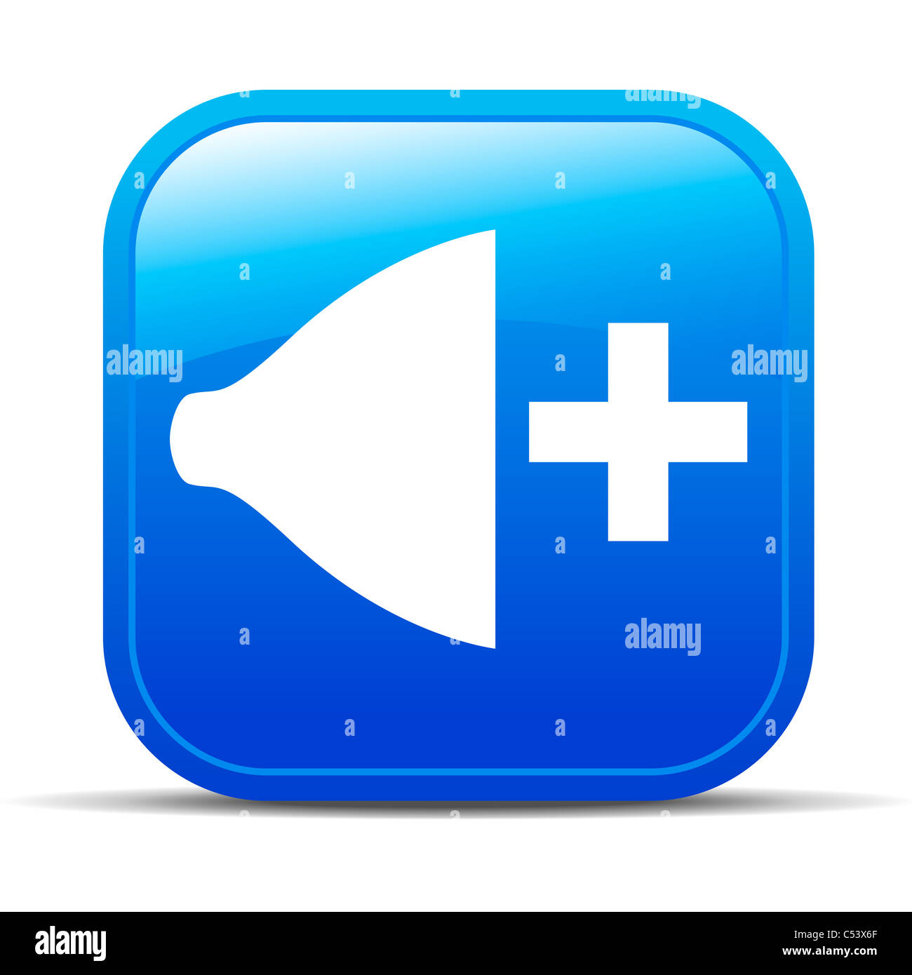 Volume plus Internet button Icon Stock Photo - Alamy
