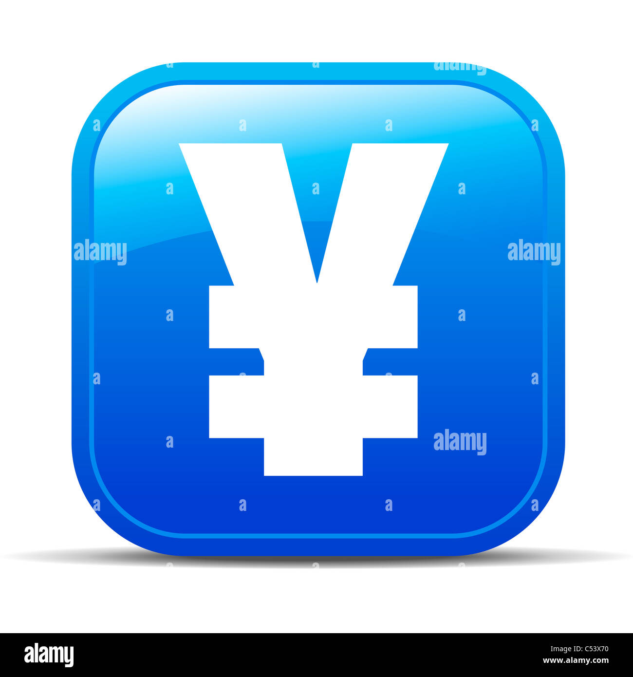 Renminbi, Yuan, Yen, Internet button Icon Stock Photo - Alamy