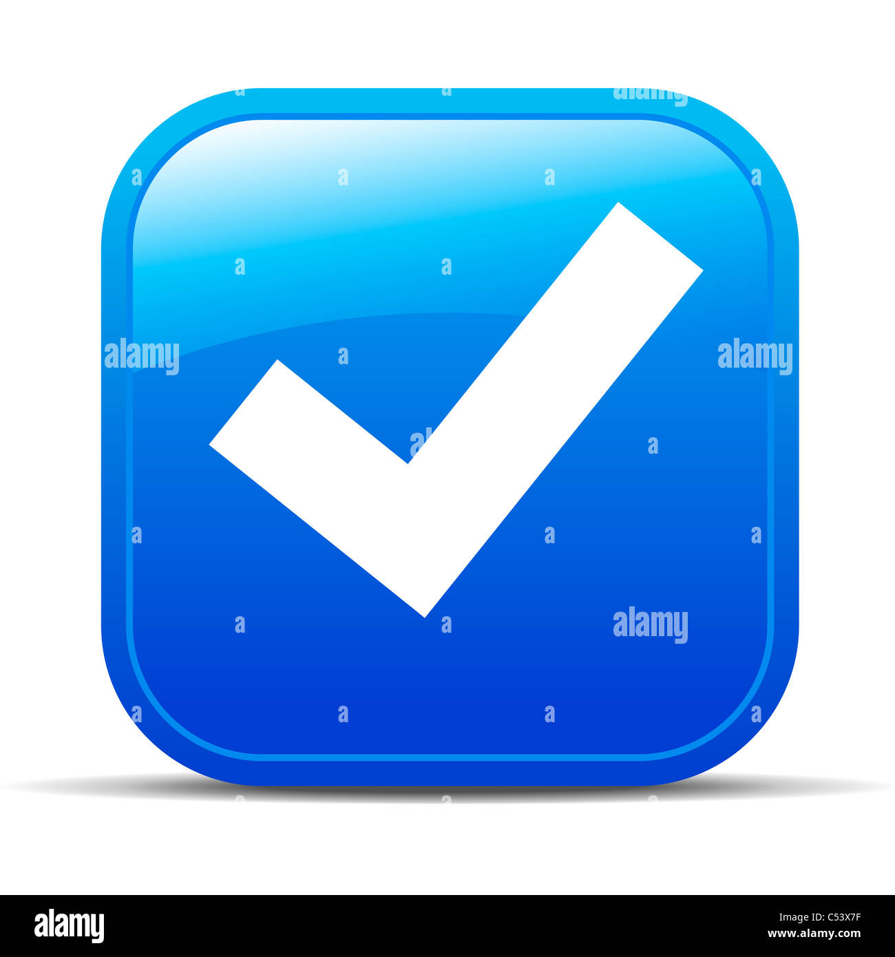 Yes tick Internet button Icon Stock Photo - Alamy