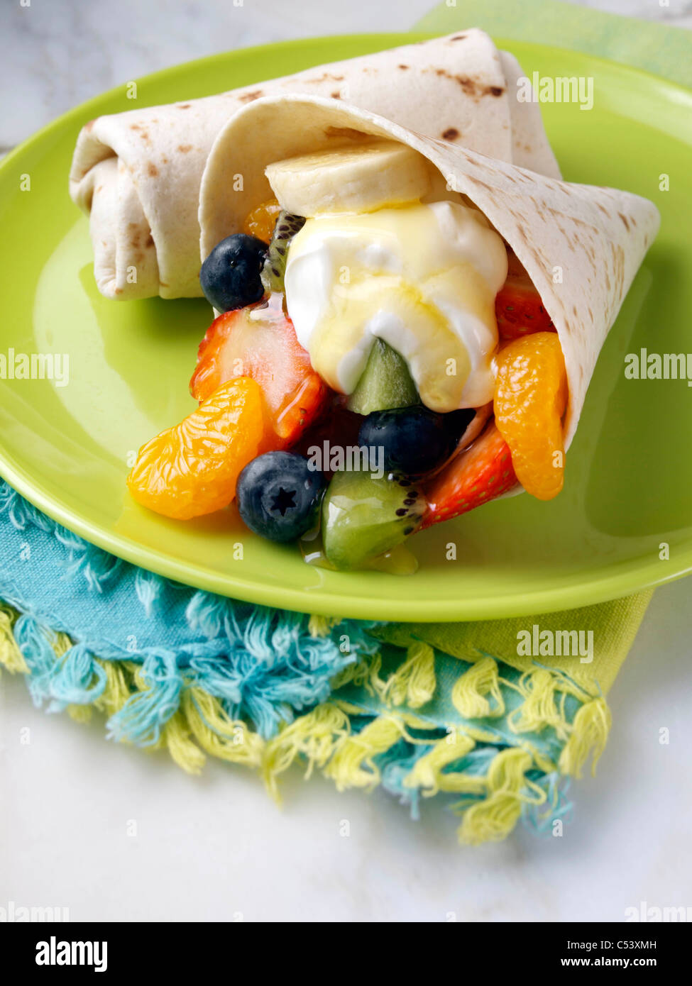 Fruit burritos American dessert Stock Photo - Alamy
