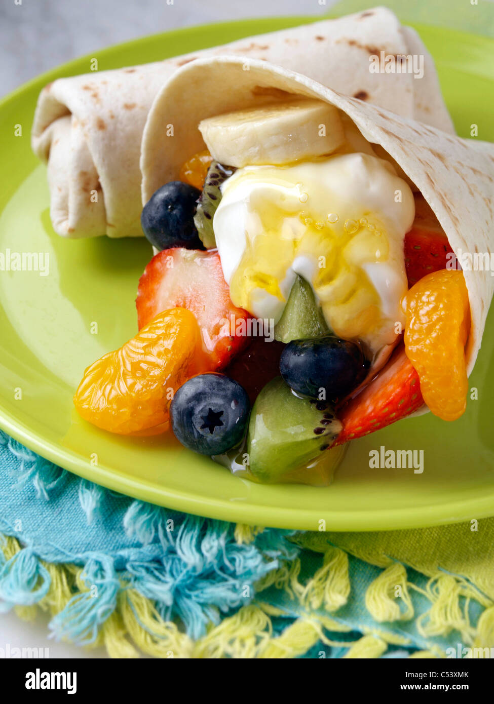 Fruit burritos American dessert Stock Photo - Alamy